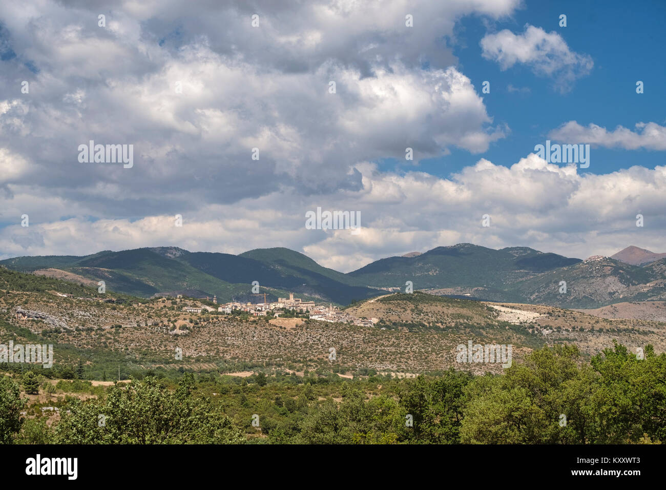 Mountain landscape along the road from Bussi sul Tirino (Pescara) to ...