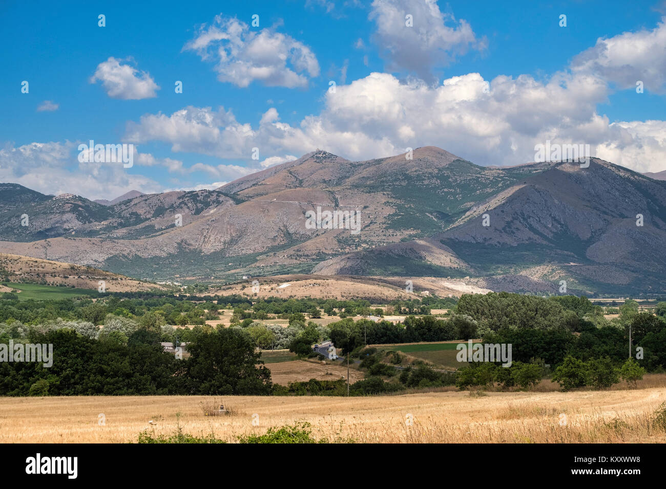 Mountain landscape along the road from Bussi sul Tirino (Pescara) to ...