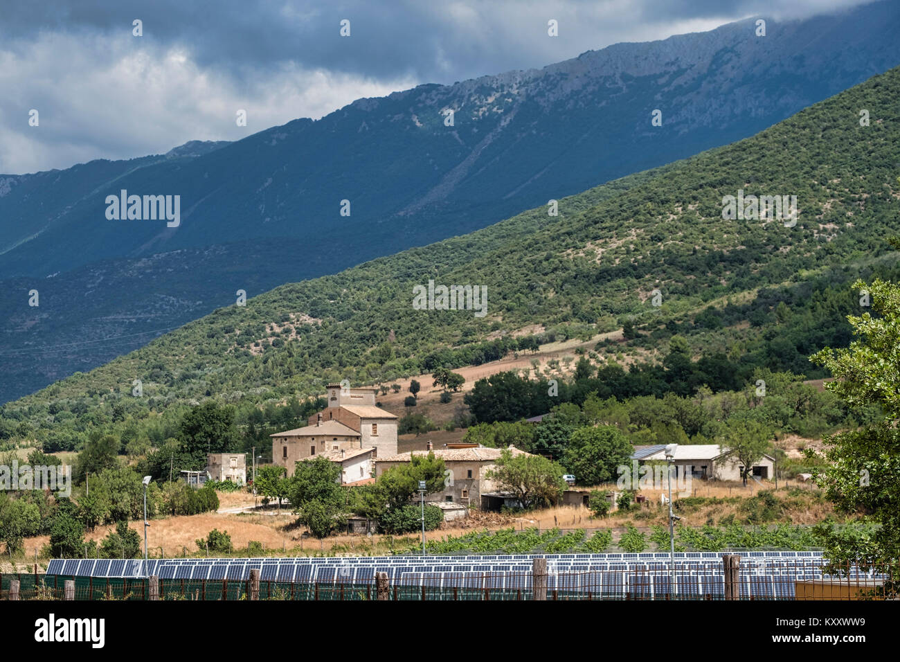 Mountain landscape along the road from Bussi sul Tirino (Pescara) to ...