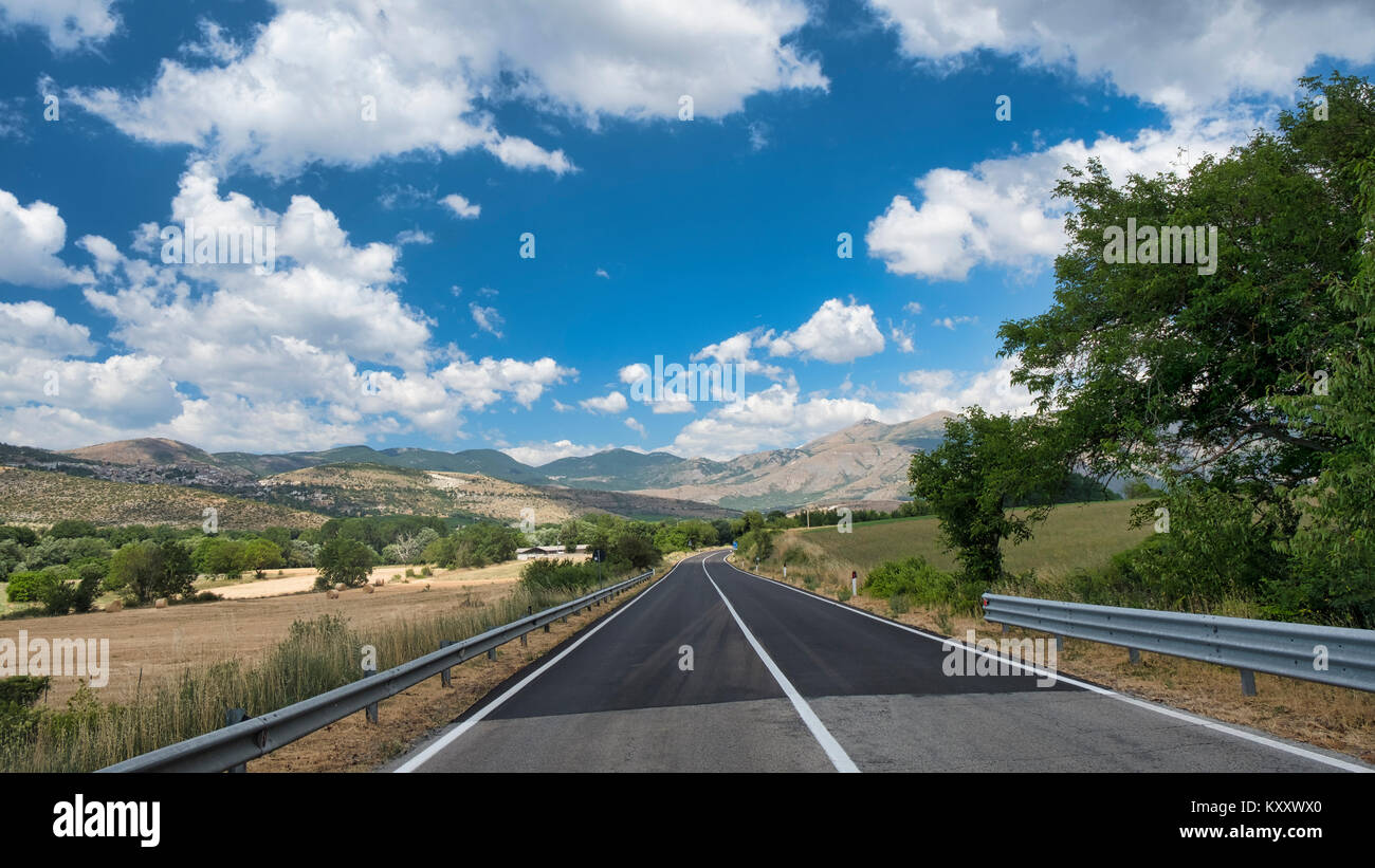 Mountain landscape along the road from Bussi sul Tirino (Pescara) to ...