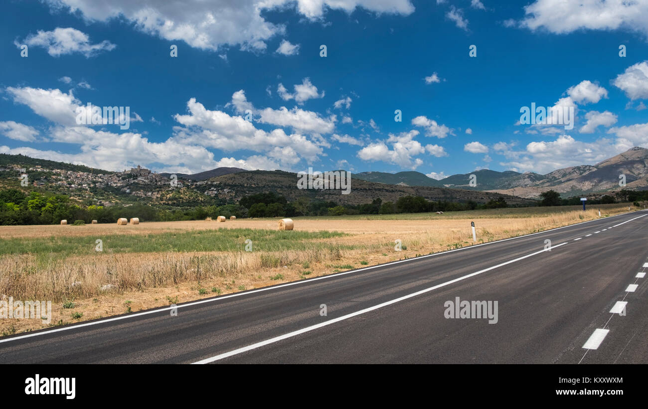 Mountain landscape along the road from Bussi sul Tirino (Pescara) to ...