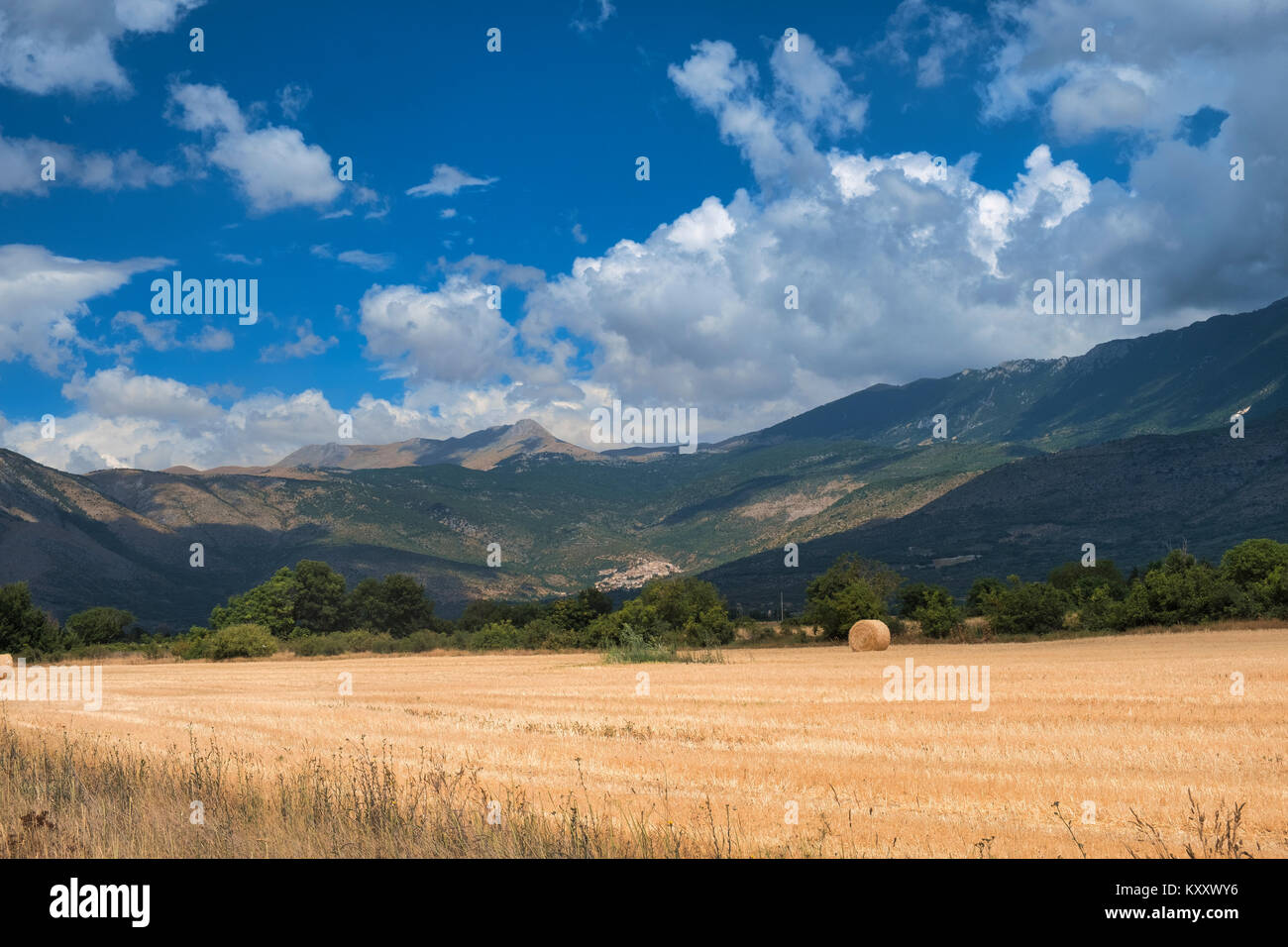 Mountain landscape along the road from Bussi sul Tirino (Pescara) to ...