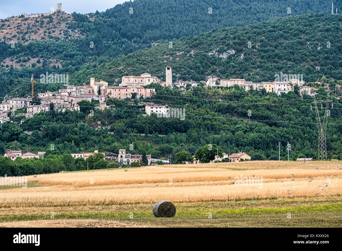 Medieval town of Caporciano (L'Aquila, Abruzzi, Italy), at summer Stock ...