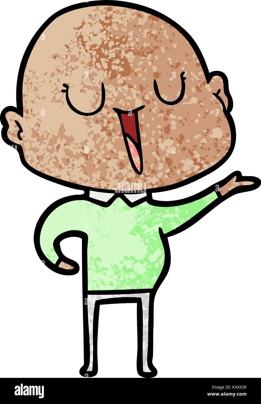 happy cartoon bald man Stock Vector Image & Art - Alamy