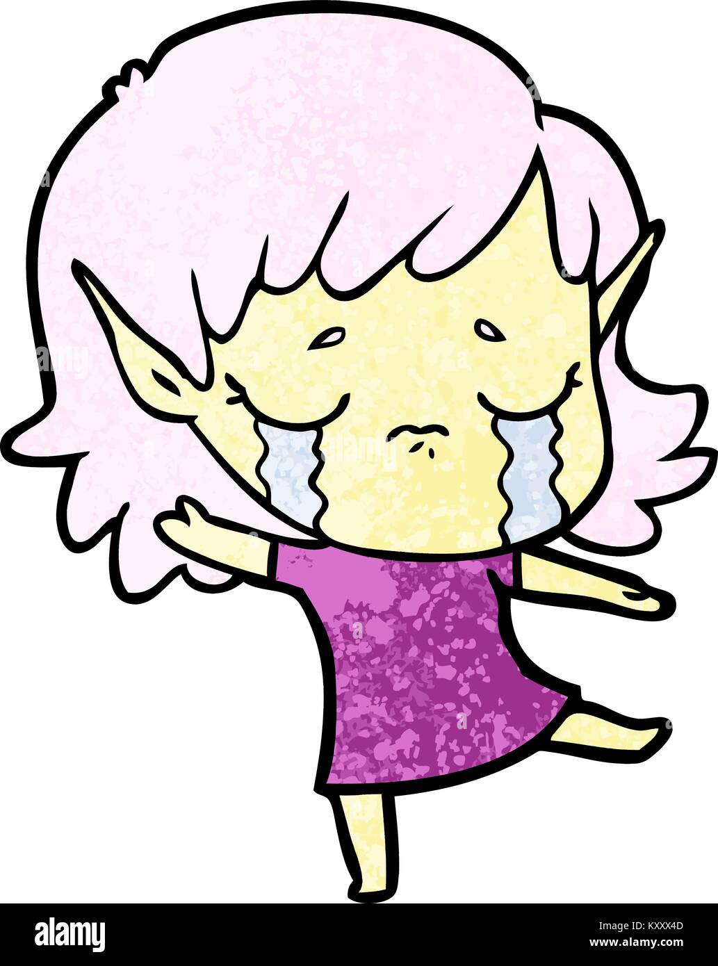 cartoon crying elf girl Stock Vector Image & Art - Alamy