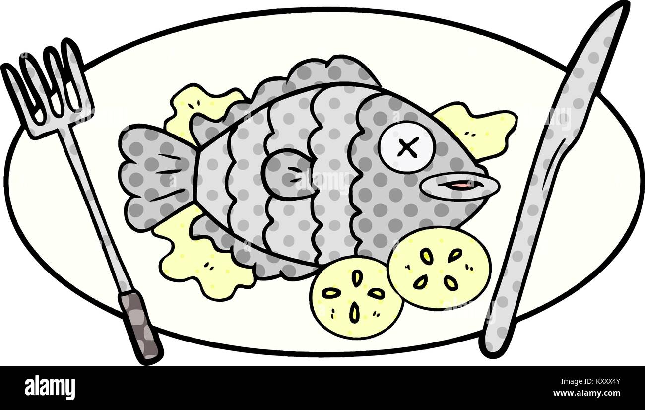 cooked fish cartoon Stock Vector Image & Art - Alamy