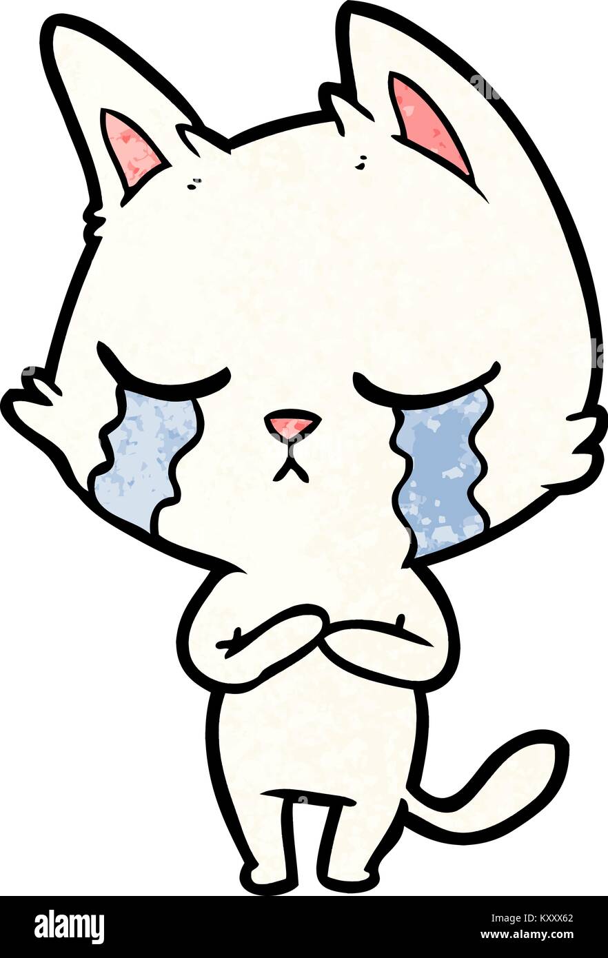 crying cartoon cat Stock Vector Image & Art - Alamy