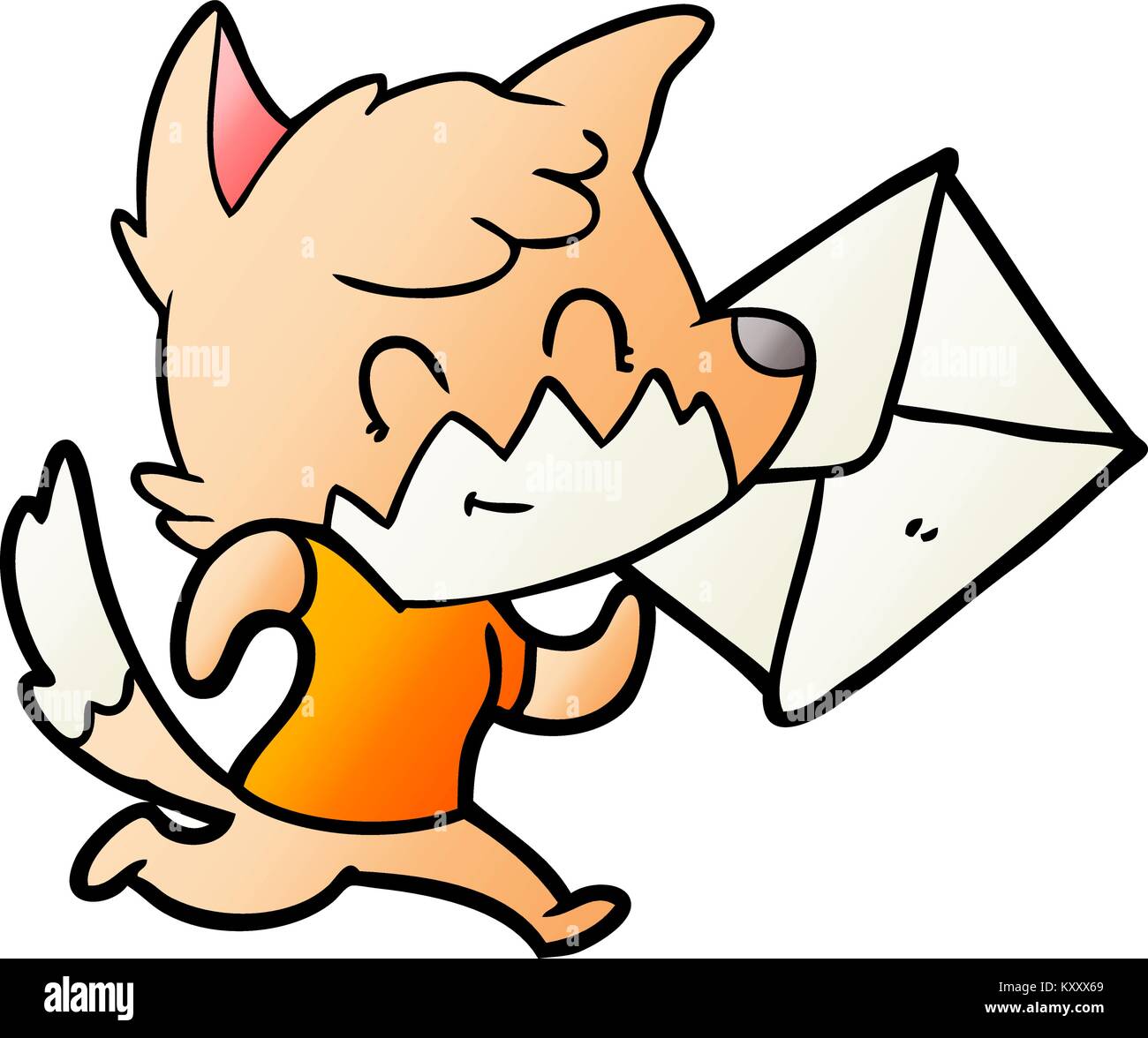 cartoon happy fox with letter Stock Vector Image & Art - Alamy