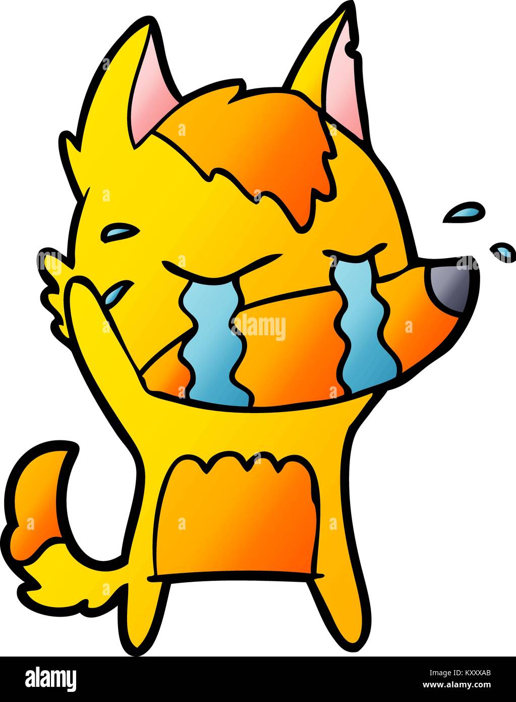 sad little fox cartoon character Stock Vector Image & Art - Alamy