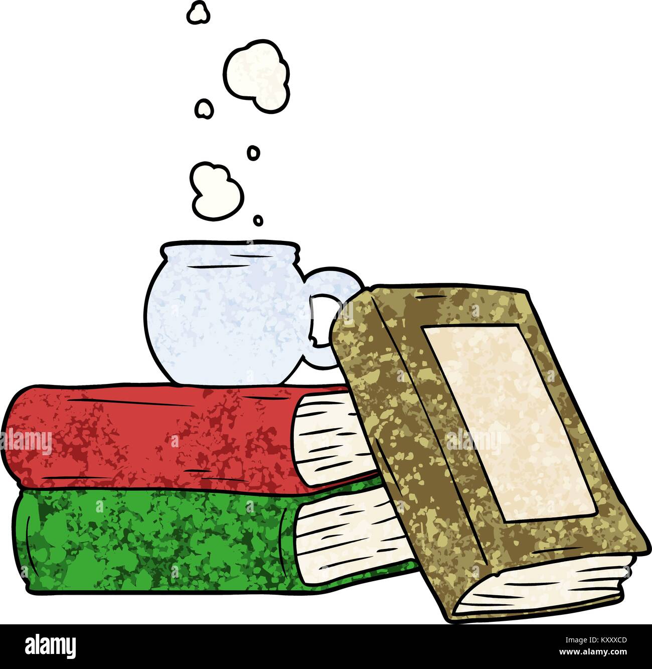 cartoon coffee cup and study books Stock Vector Image & Art - Alamy
