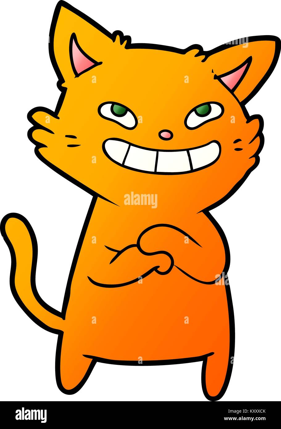 happy cartoon cat Stock Vector Image & Art - Alamy