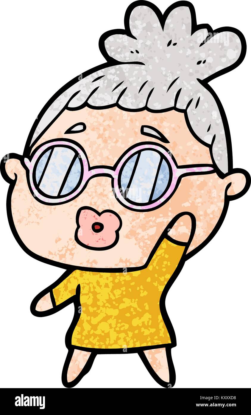 cartoon woman wearing spectacles Stock Vector Image & Art - Alamy