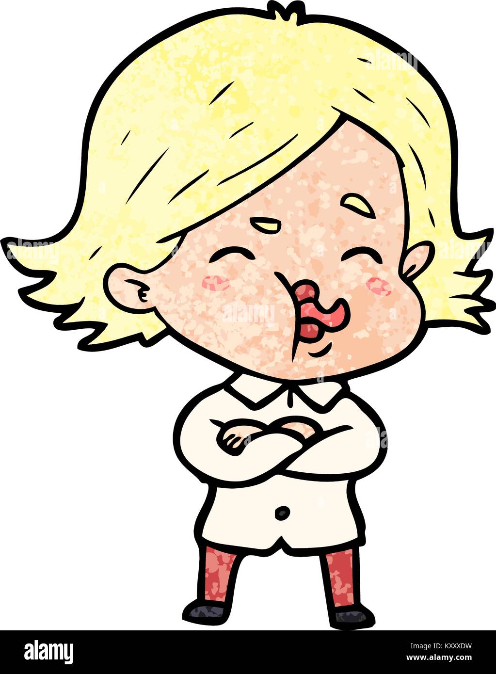 cartoon girl pulling face Stock Vector Image & Art - Alamy
