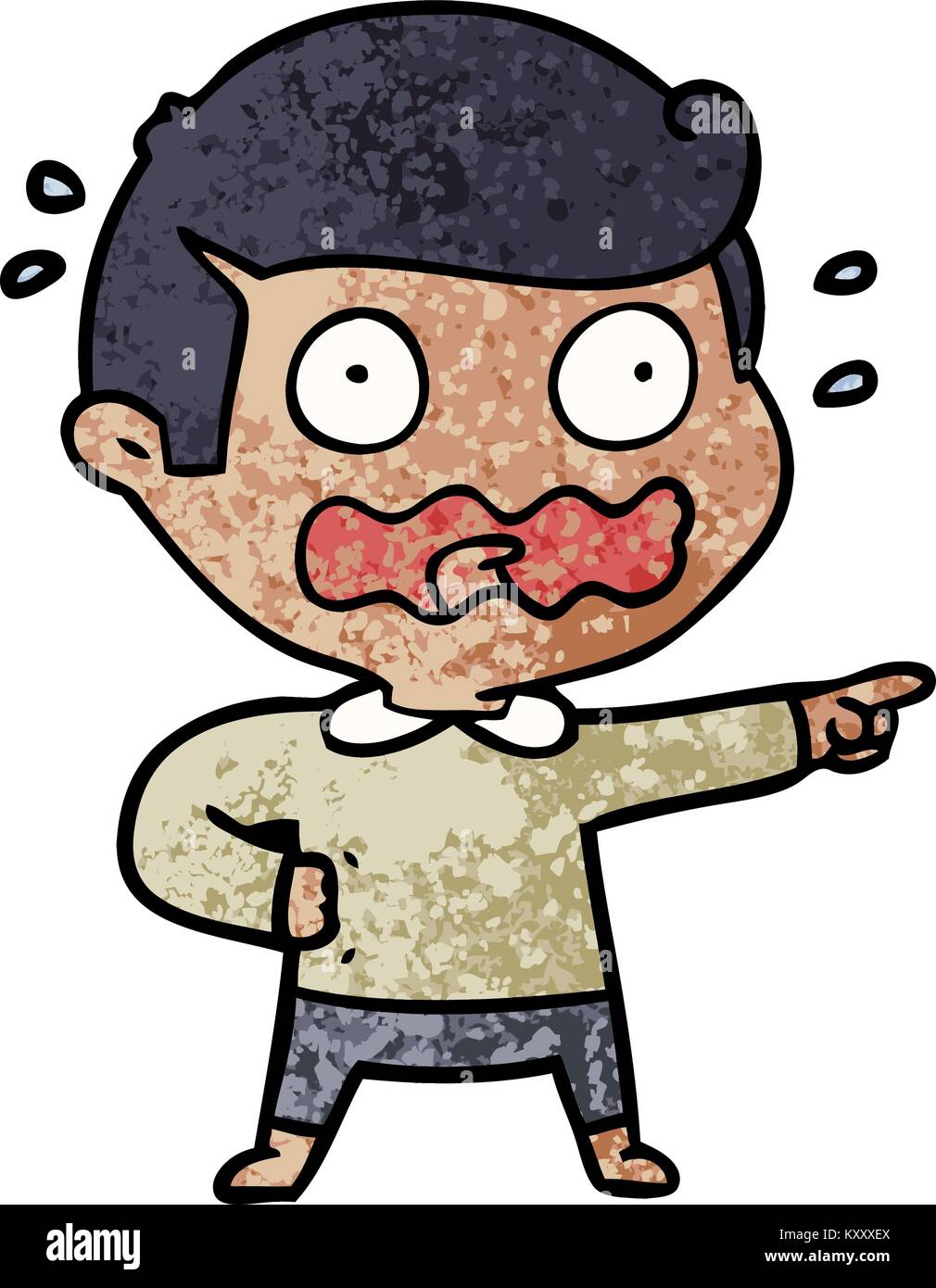 cartoon stressed out pointing Stock Vector Image & Art - Alamy