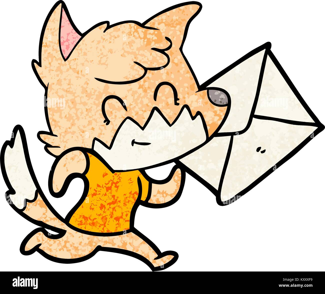 cartoon happy fox with letter Stock Vector Image & Art - Alamy