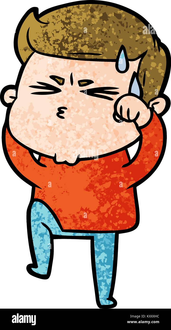 cartoon man sweating Stock Vector Image & Art - Alamy