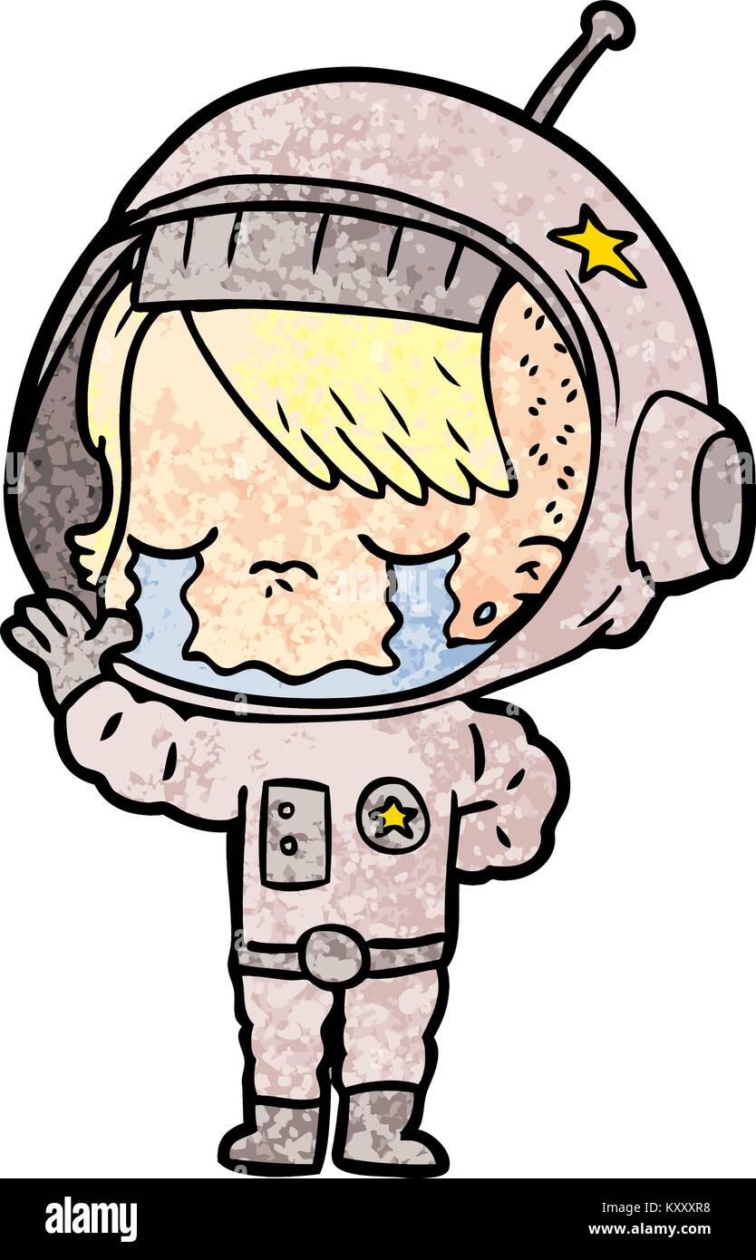 cartoon crying astronaut girl Stock Vector Image & Art - Alamy