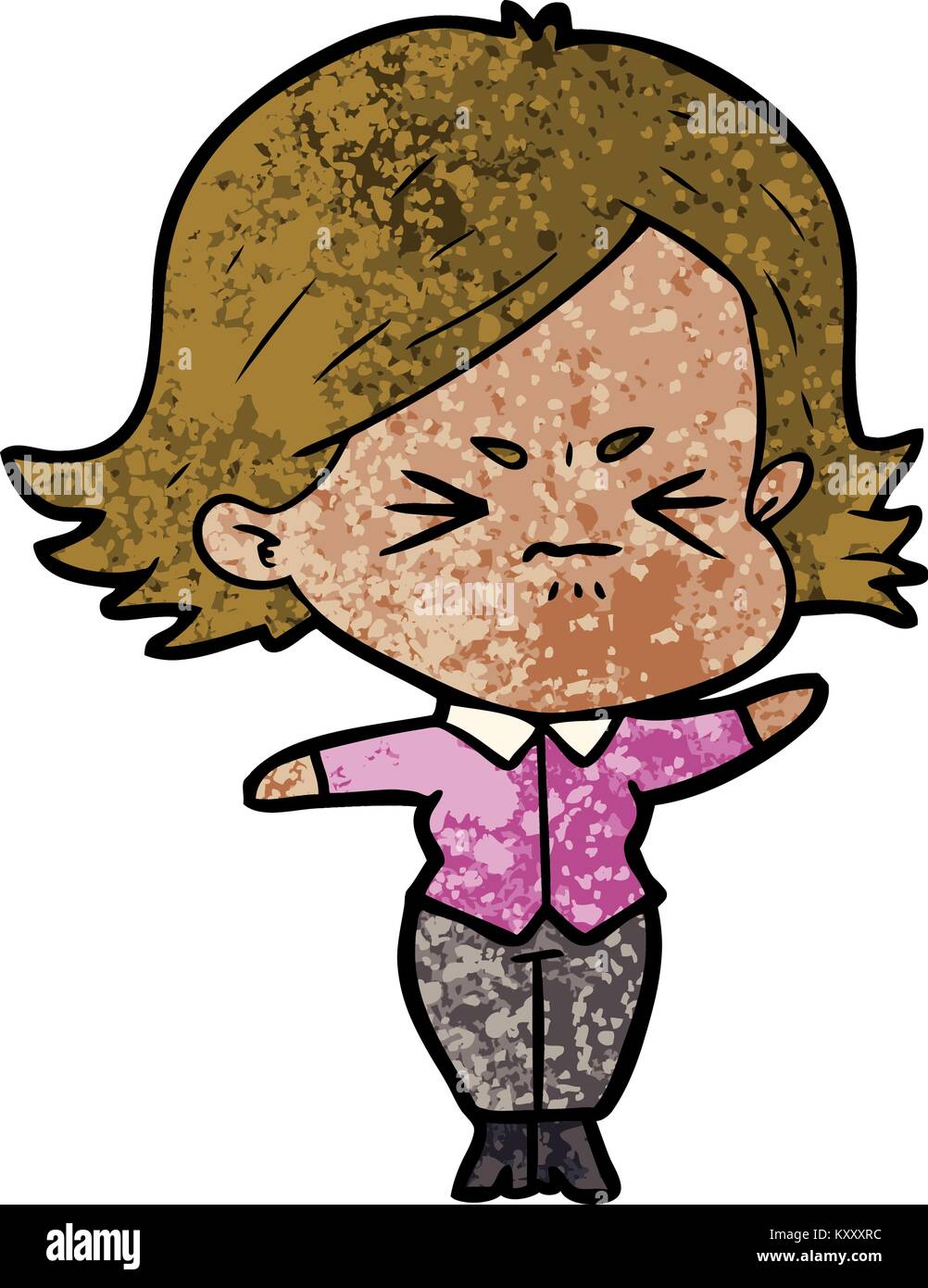 cartoon angry girl Stock Vector Image & Art - Alamy