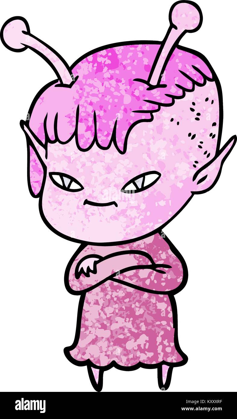 cute cartoon alien girl Stock Vector Image & Art - Alamy
