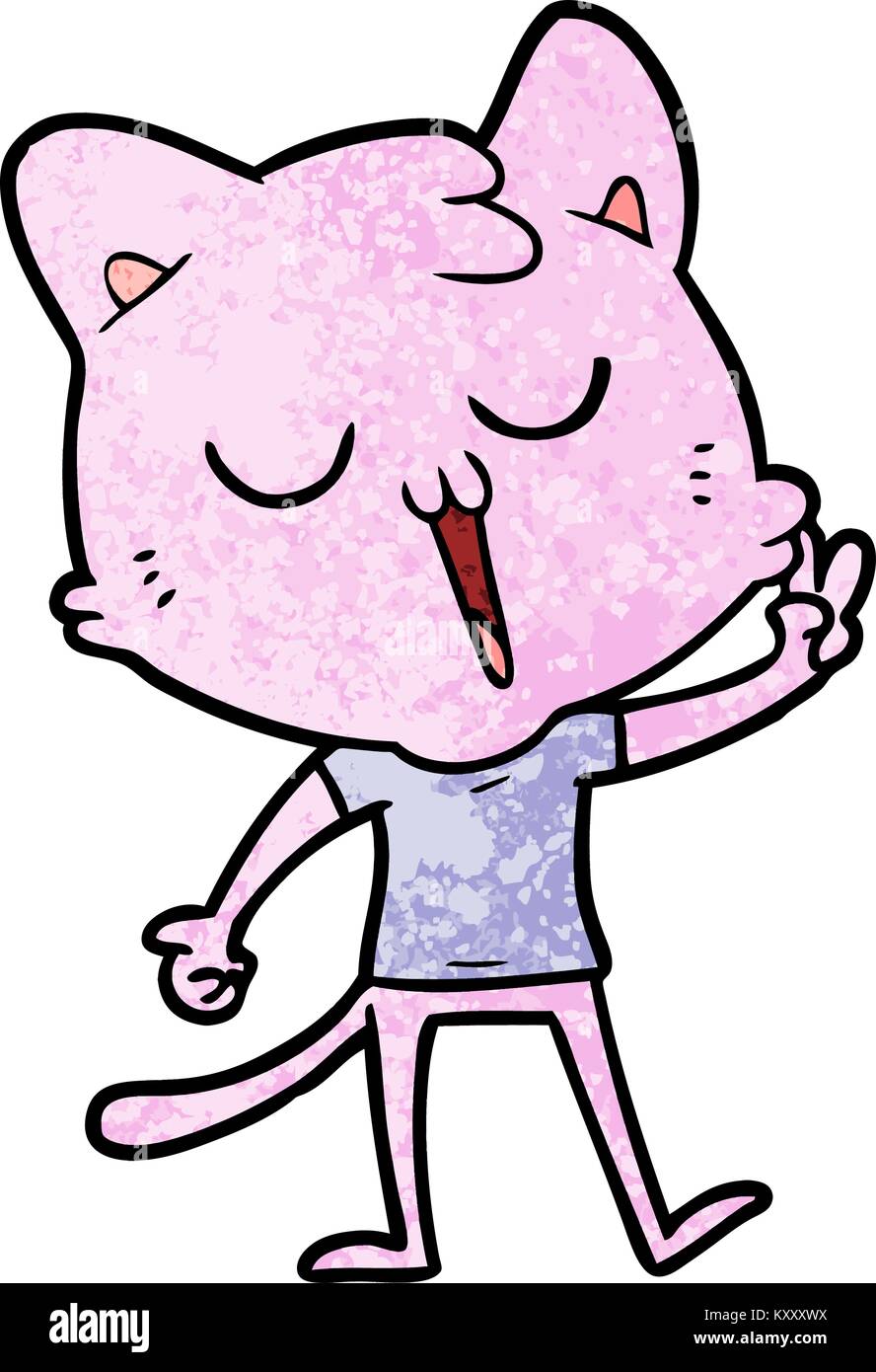 cartoon cat singing Stock Vector Image & Art - Alamy