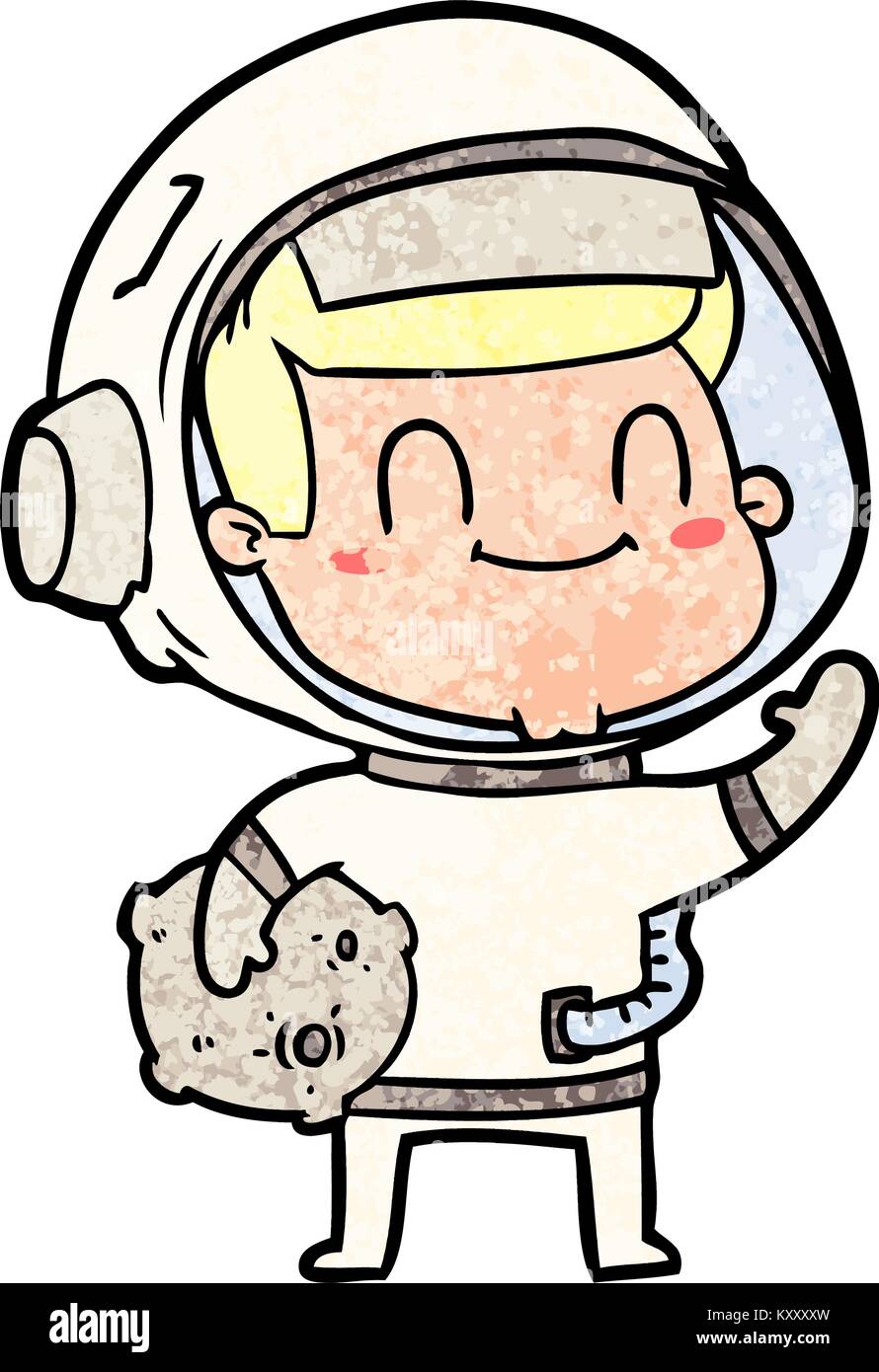 happy cartoon astronaut man Stock Vector Image & Art - Alamy