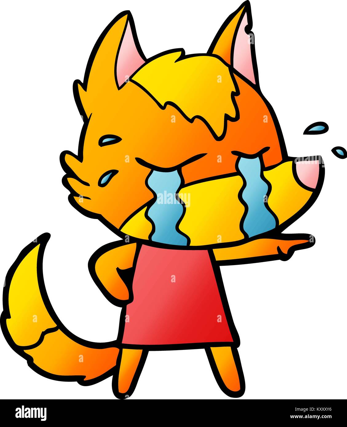sad little fox cartoon character Stock Vector Image & Art - Alamy