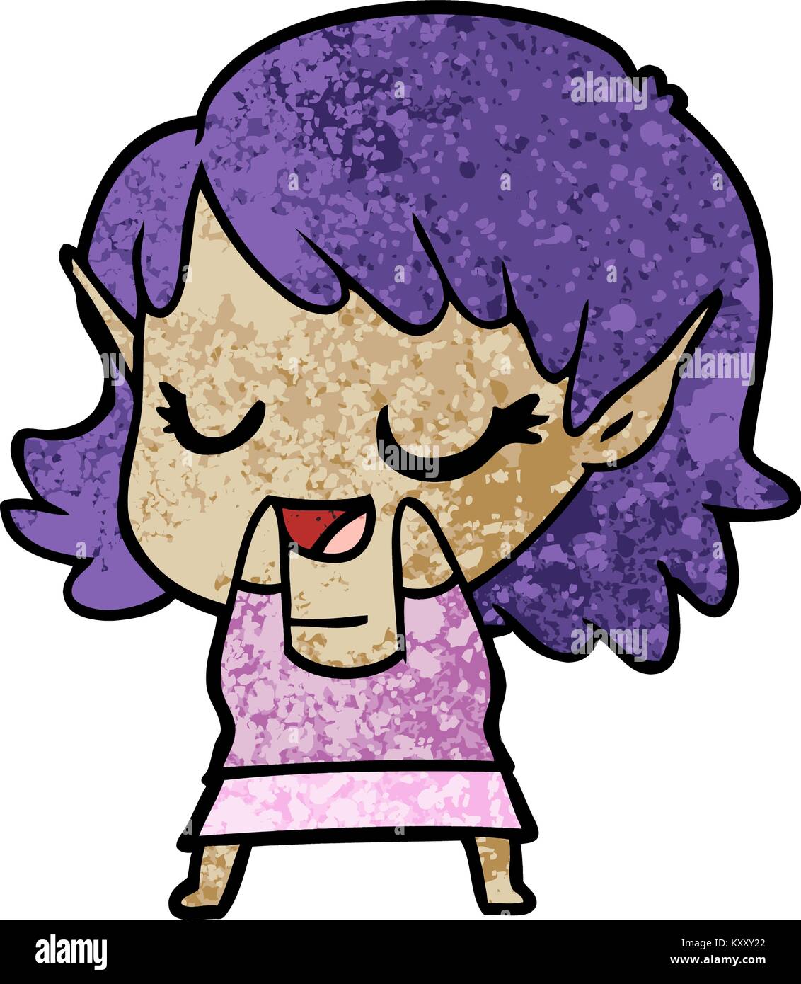 happy cartoon elf girl Stock Vector Image & Art - Alamy