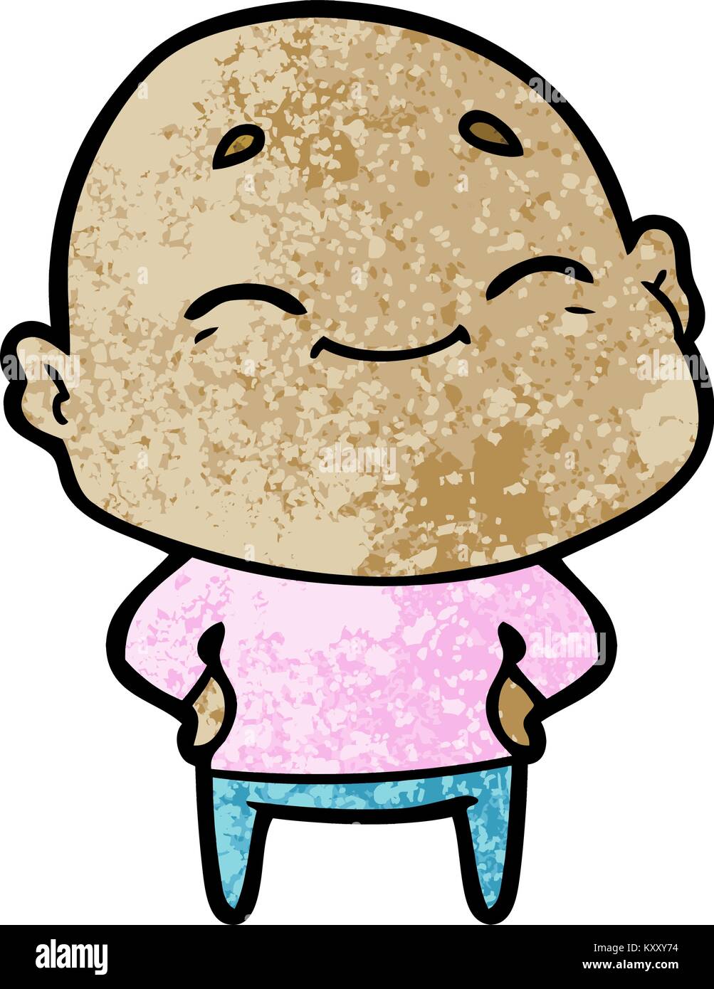 cartoon happy bald man Stock Vector Image & Art - Alamy