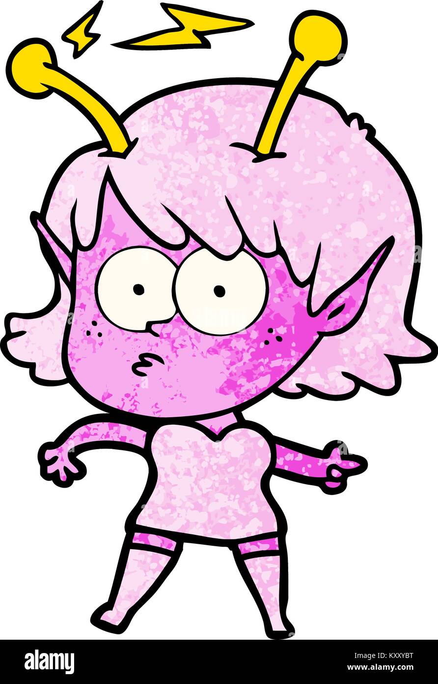 cartoon alien girl Stock Vector Image & Art - Alamy