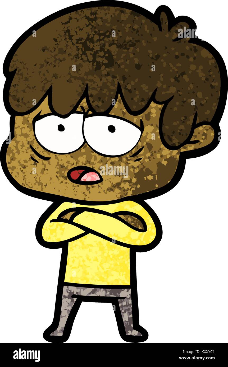 cartoon exhausted boy Stock Vector Image & Art - Alamy