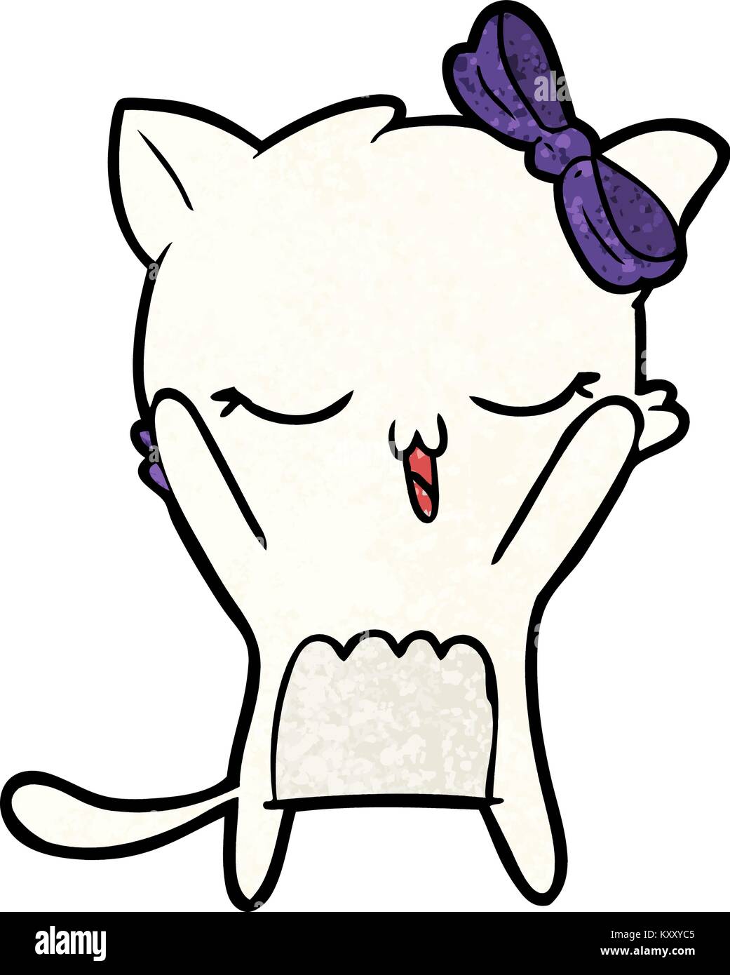 cartoon cat with bow on head Stock Vector Image & Art - Alamy