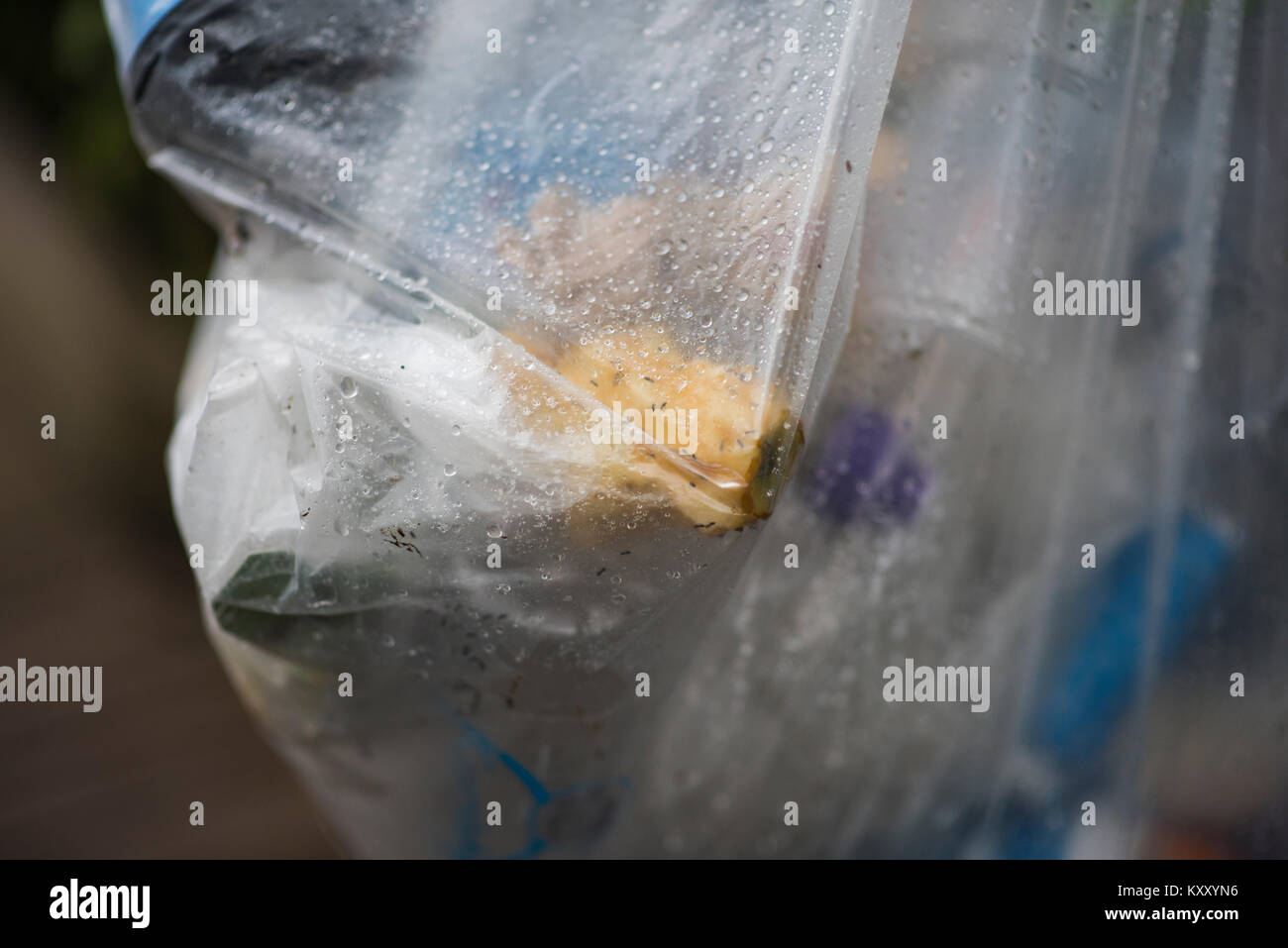A plastic bag full of recyclable waste Stock Photo - Alamy