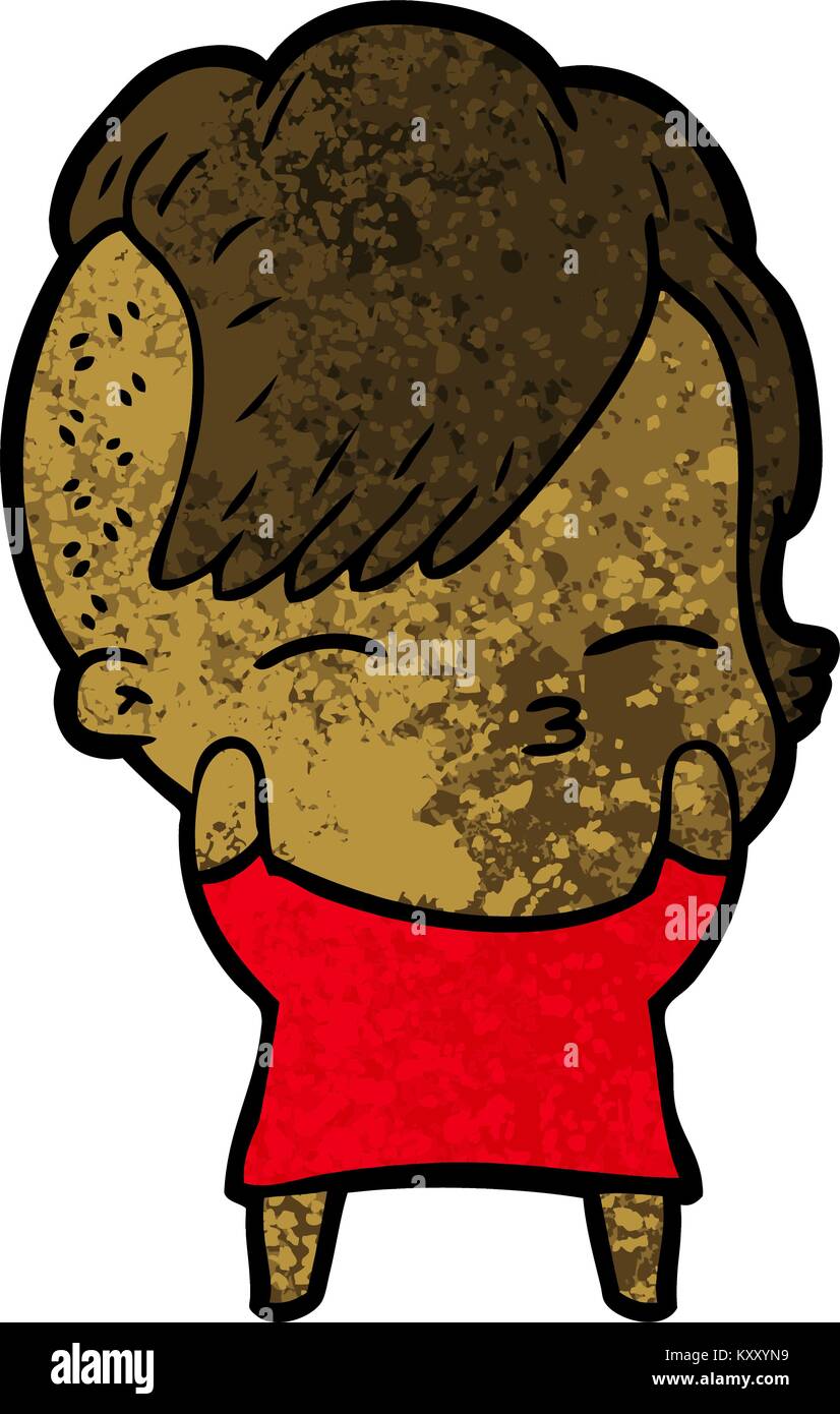 cartoon squinting girl Stock Vector Image & Art - Alamy