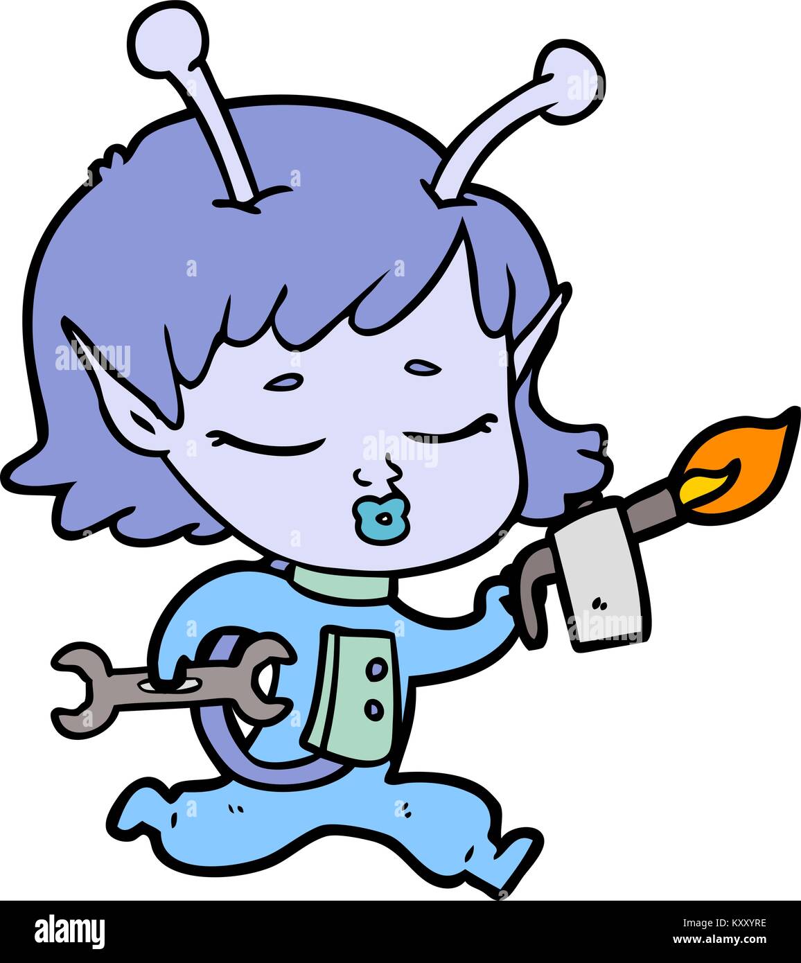 cartoon alien mechanic Stock Vector Image & Art - Alamy