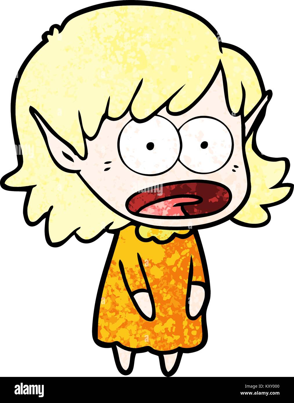 cartoon shocked elf girl Stock Vector Image & Art - Alamy