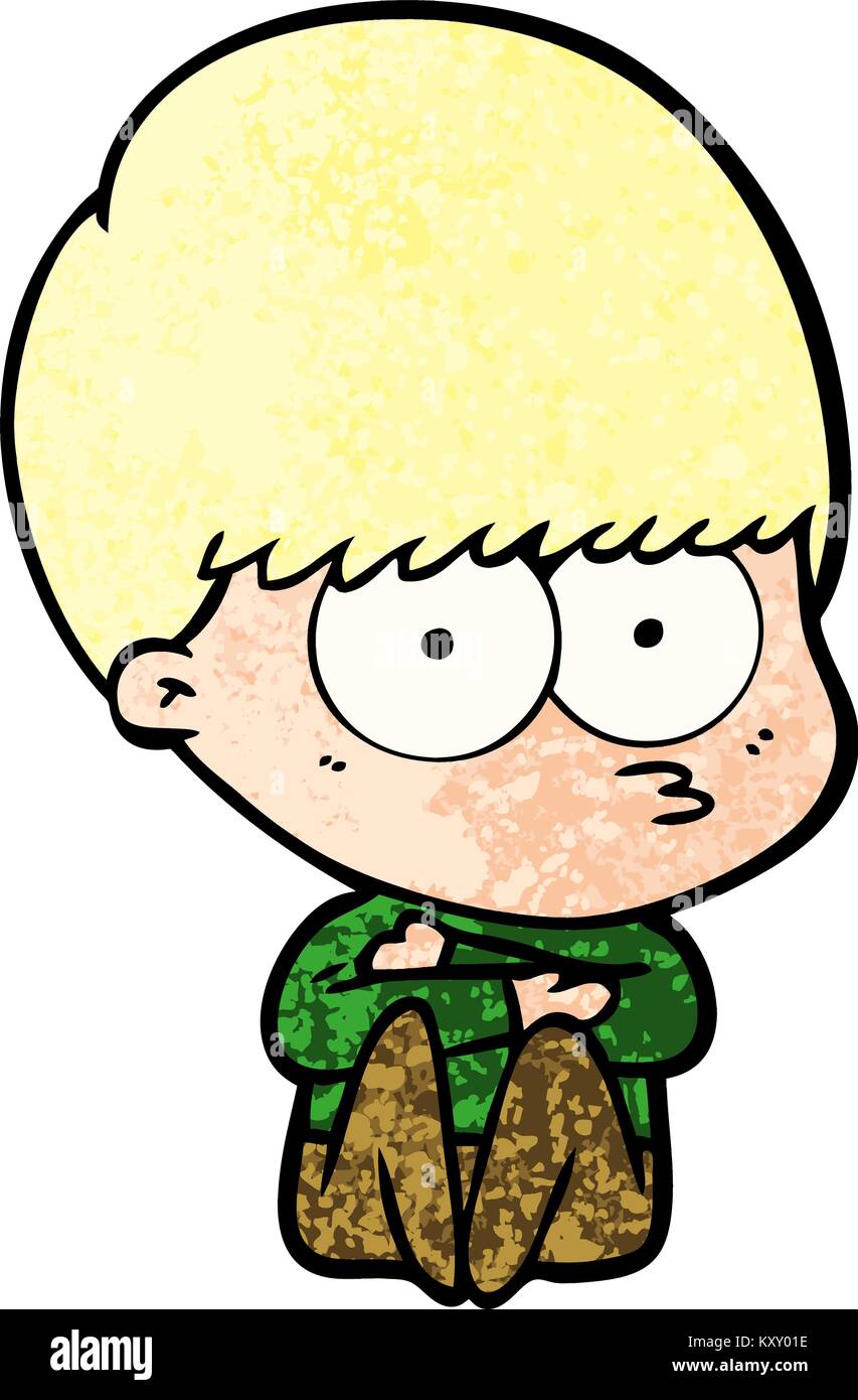 nervous cartoon boy Stock Vector Image & Art - Alamy