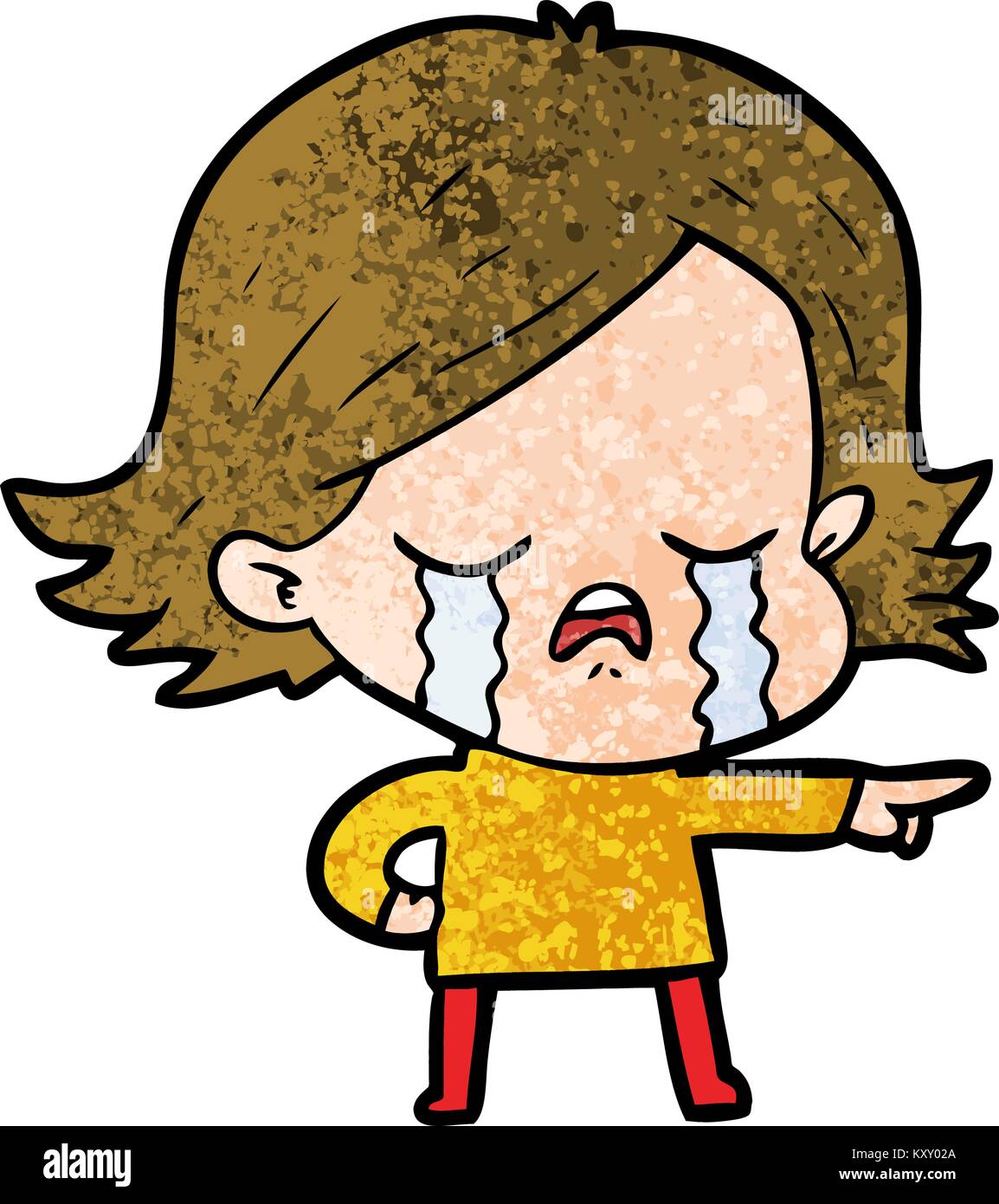 cartoon girl crying and pointing Stock Vector Image & Art - Alamy