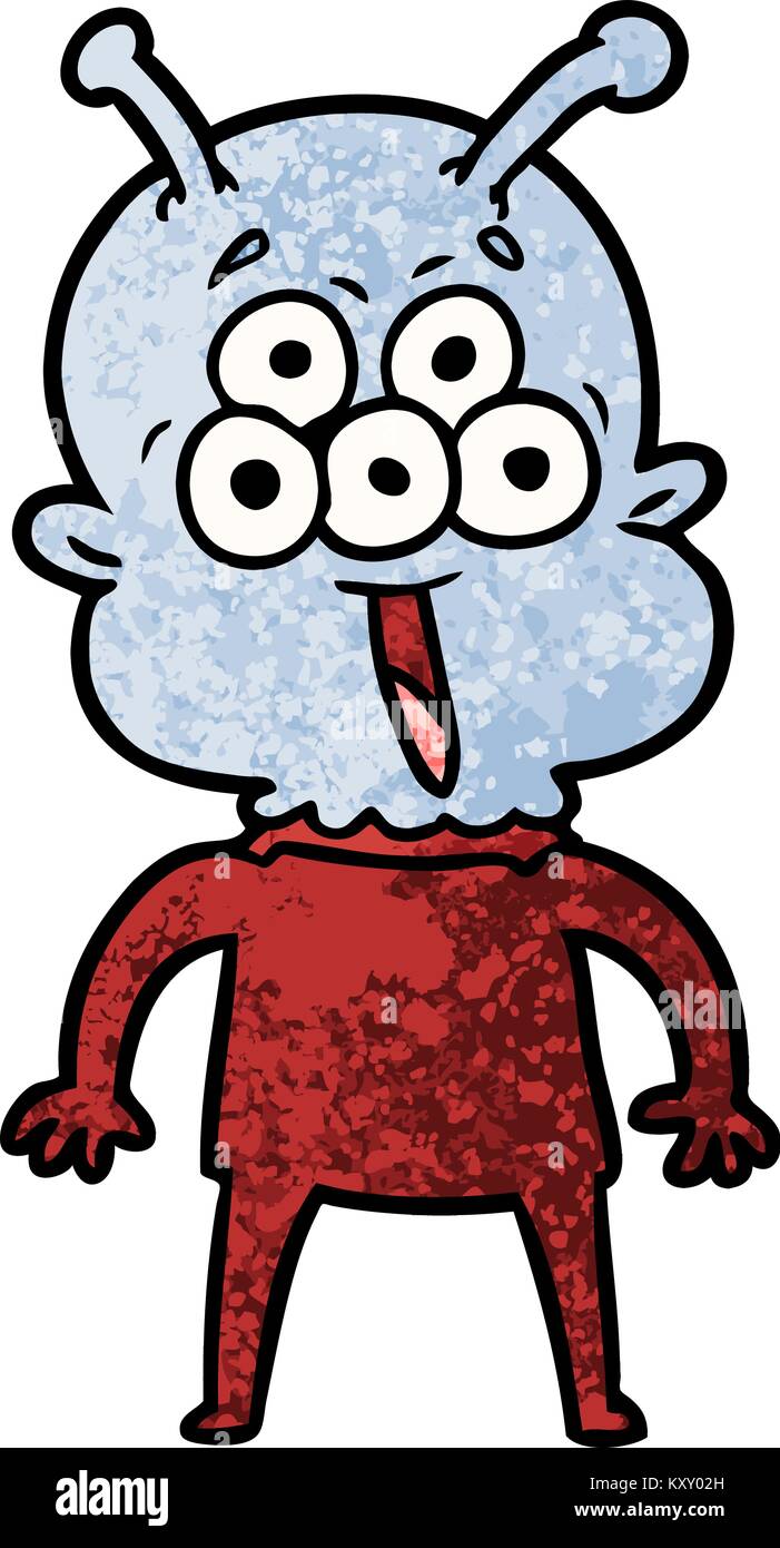 happy cartoon alien Stock Vector Image & Art - Alamy