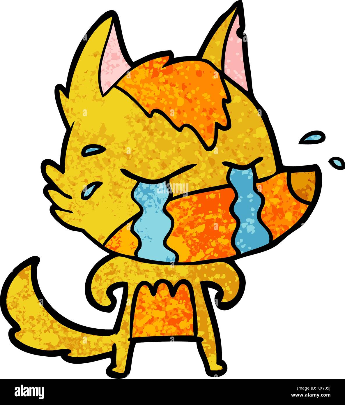 sad little fox cartoon character Stock Vector Image & Art - Alamy