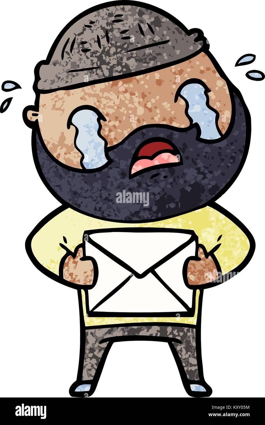 cartoon bearded man crying Stock Vector Image & Art - Alamy