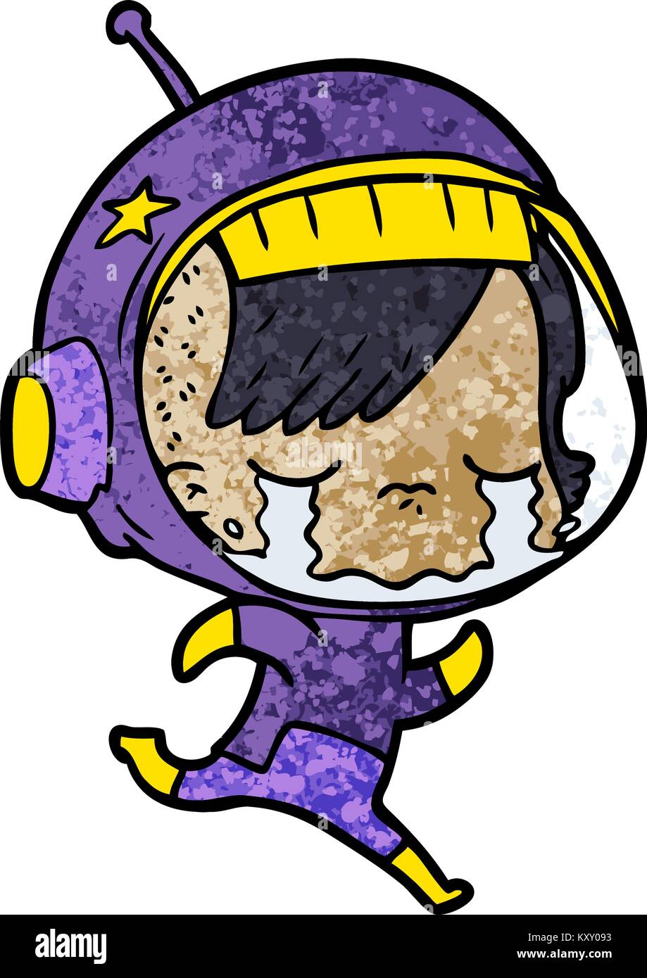 cartoon crying astronaut girl Stock Vector Image & Art - Alamy