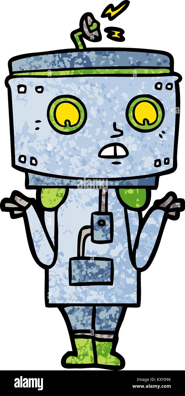 cartoon robot shrugging Stock Vector Image & Art - Alamy
