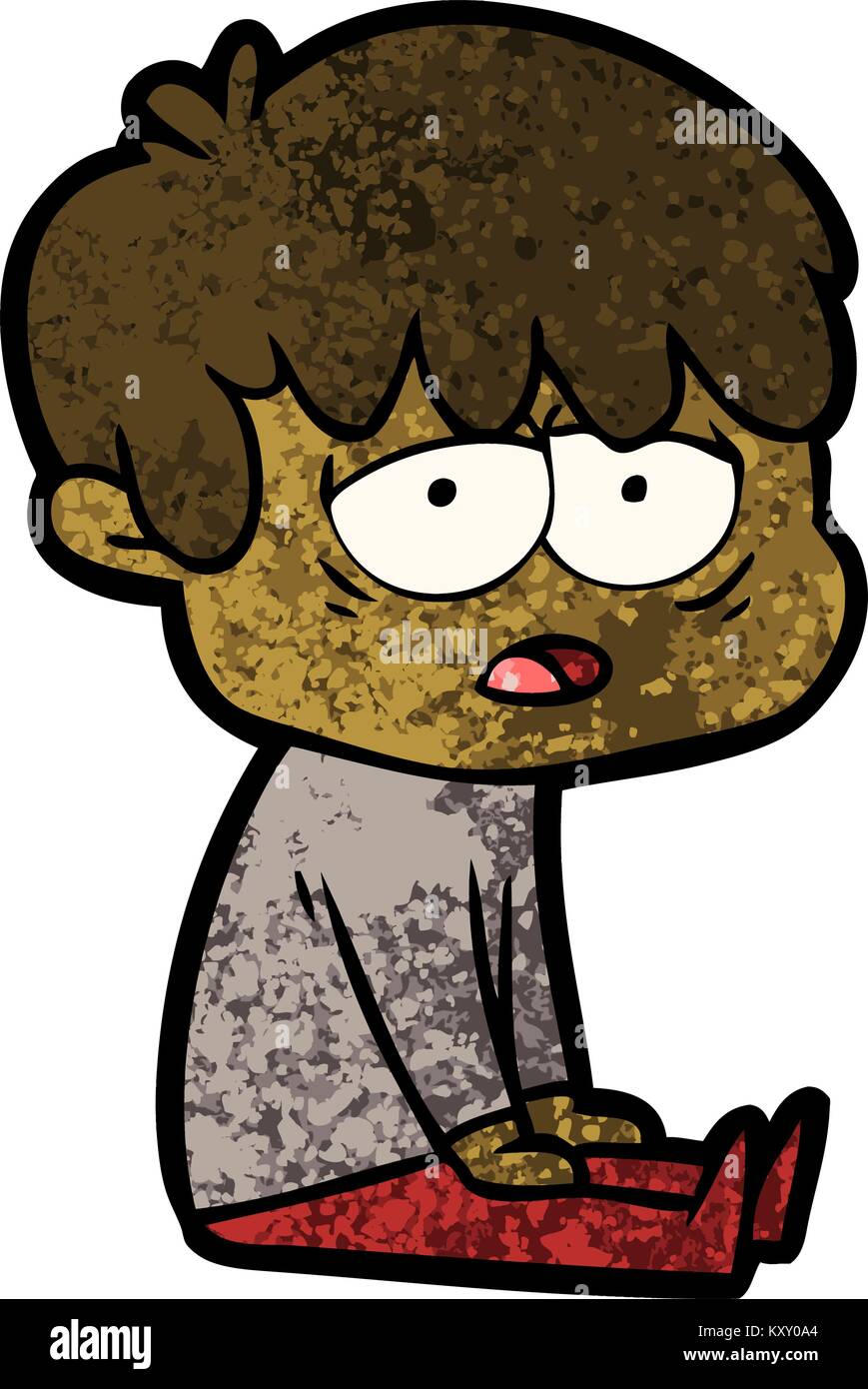 cartoon exhausted boy Stock Vector Image & Art - Alamy