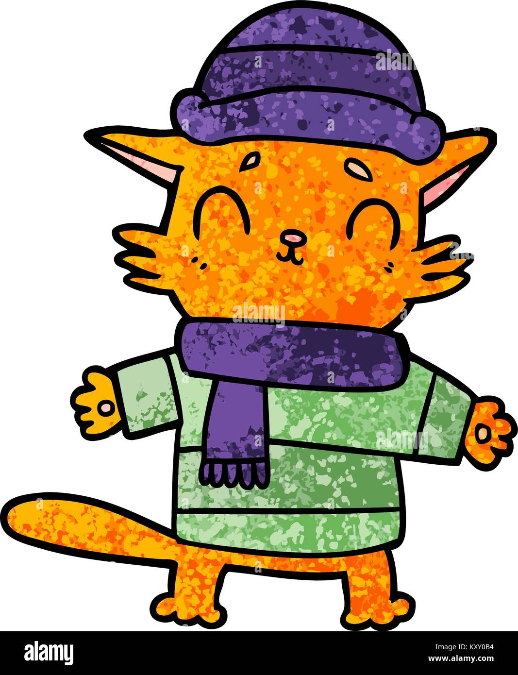 cartoon cat in winter clothes Stock Vector Image & Art - Alamy