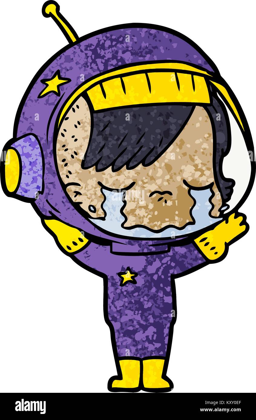 cartoon crying astronaut girl Stock Vector Image & Art - Alamy