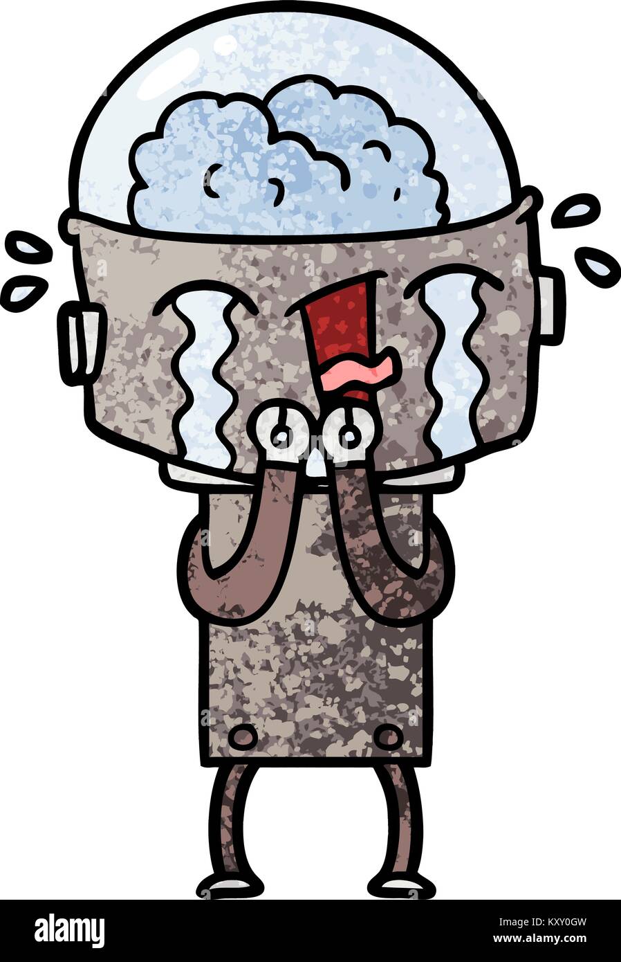 cartoon crying robot Stock Vector Image & Art - Alamy