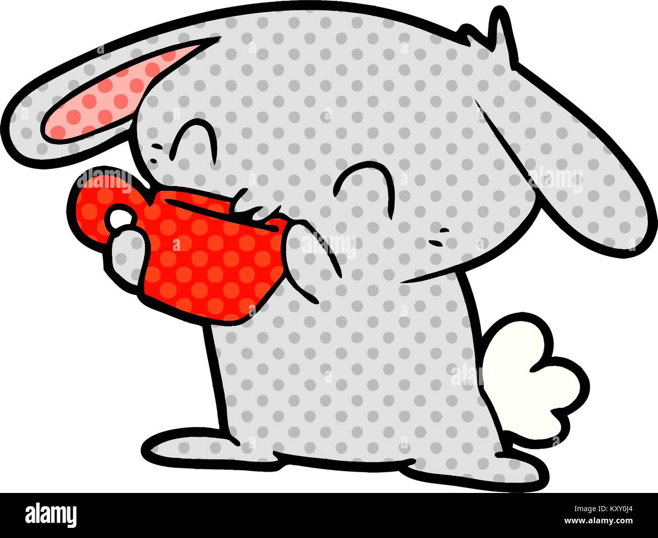 cartoon rabbit drinking tea Stock Vector Image & Art - Alamy
