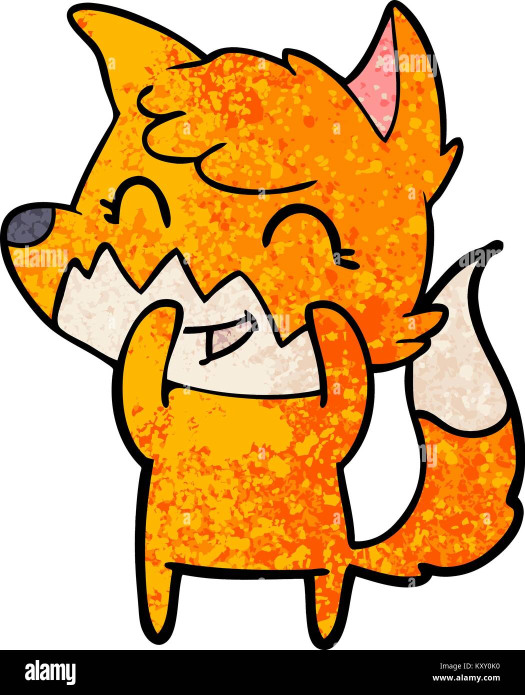 happy cartoon fox Stock Vector Image & Art - Alamy