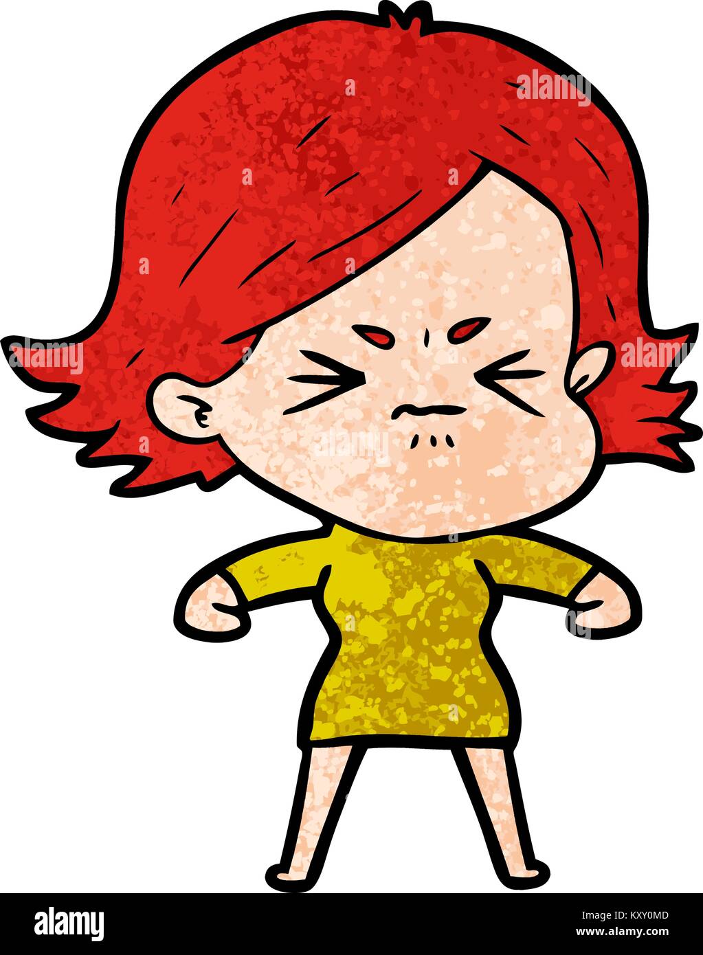 cartoon angry girl Stock Vector Image & Art - Alamy