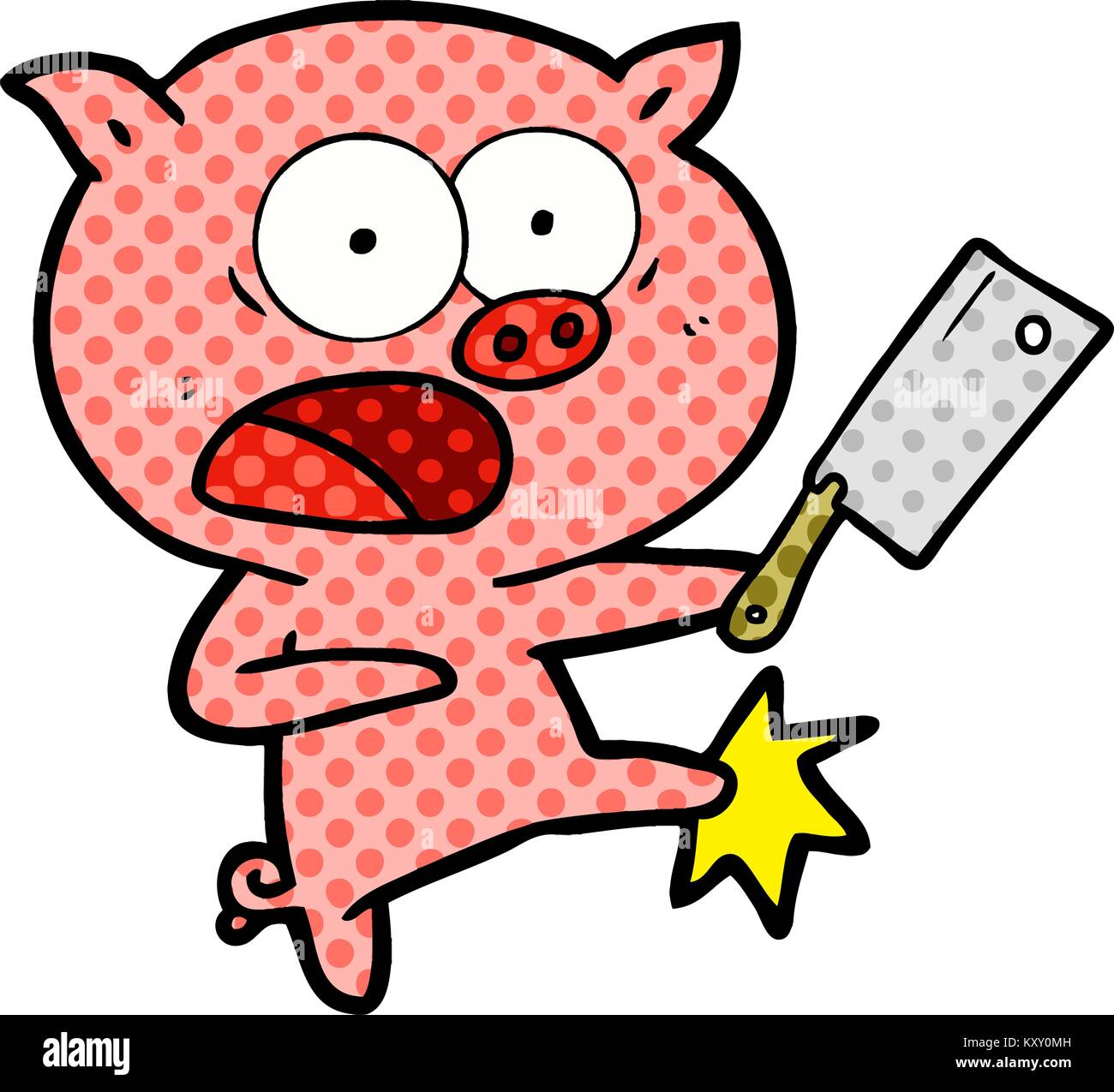 cartoon pig shouting and kicking Stock Vector Image & Art - Alamy